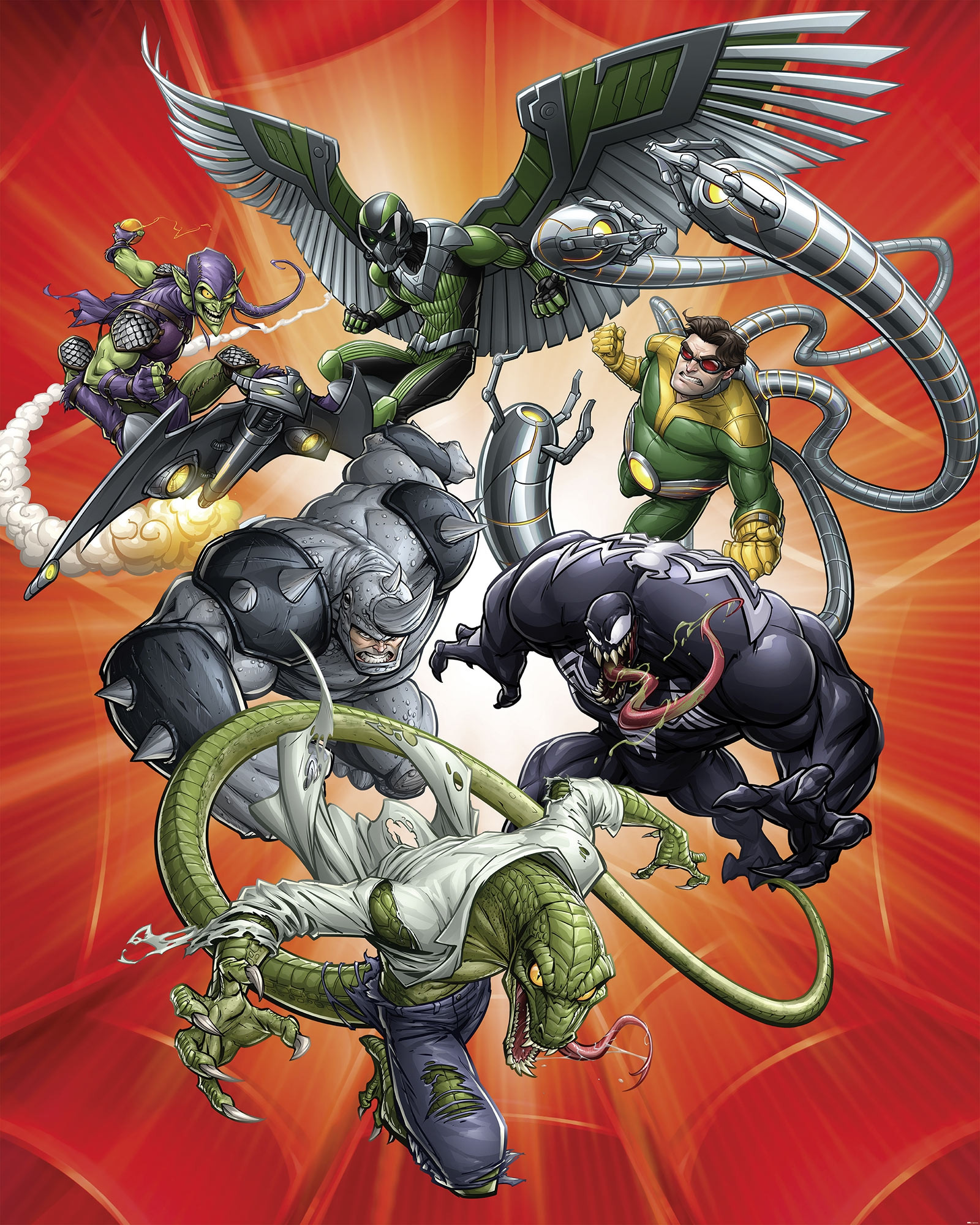 Vliestapete "Spider-Man Sinister Six" (016-DVD2) von Komar | Marvel