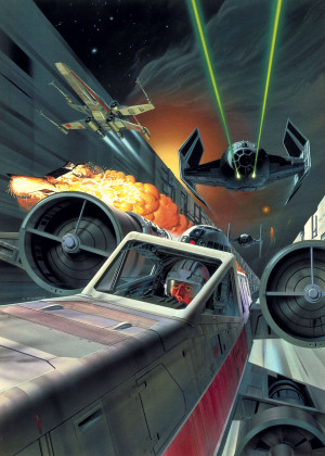 Star Wars Classic Death Star Trench Run - Star Wars Action Tapete | Komar®