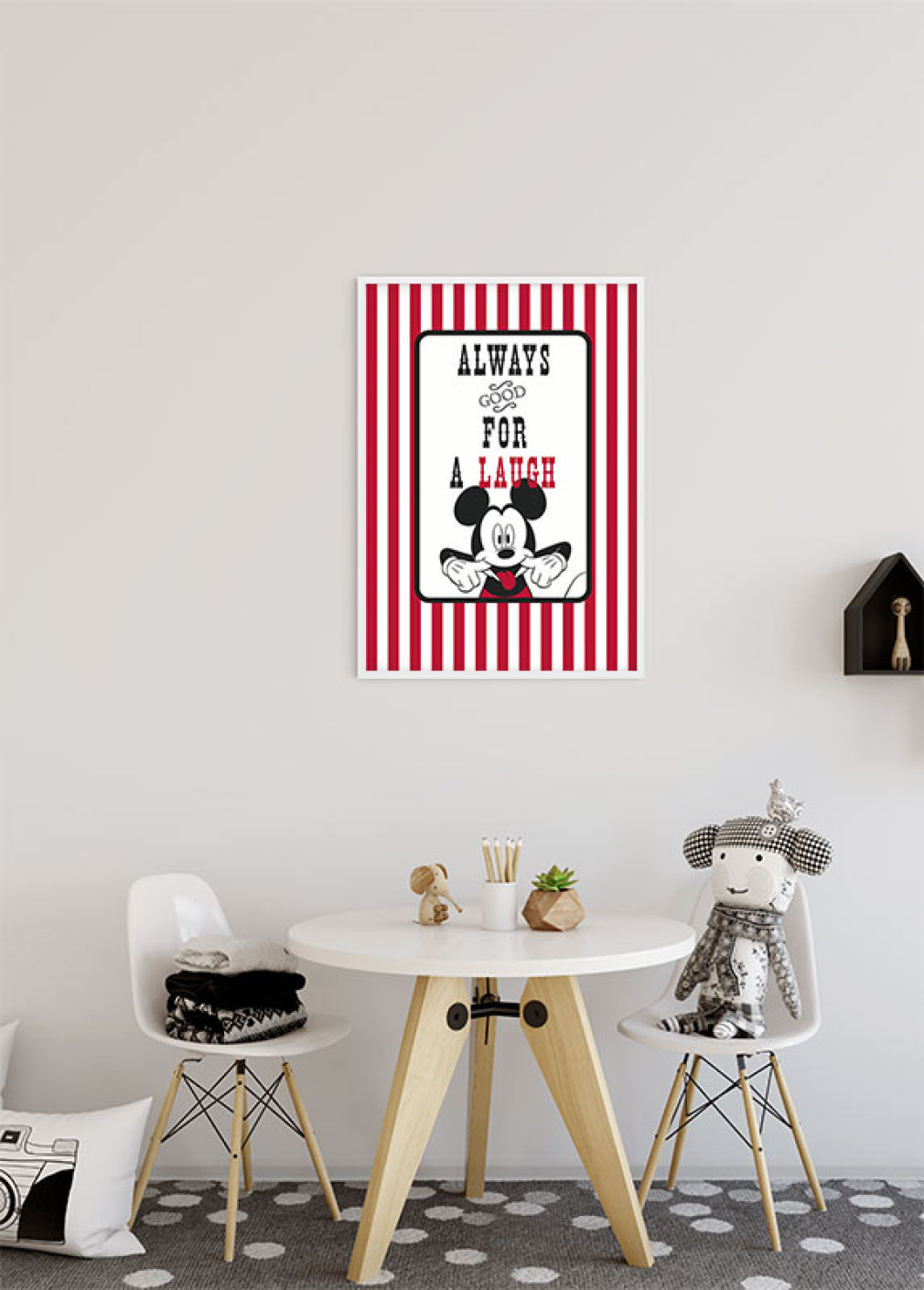Mickey Mouse Laugh - Playful Mickey Mouse Art | Komar®