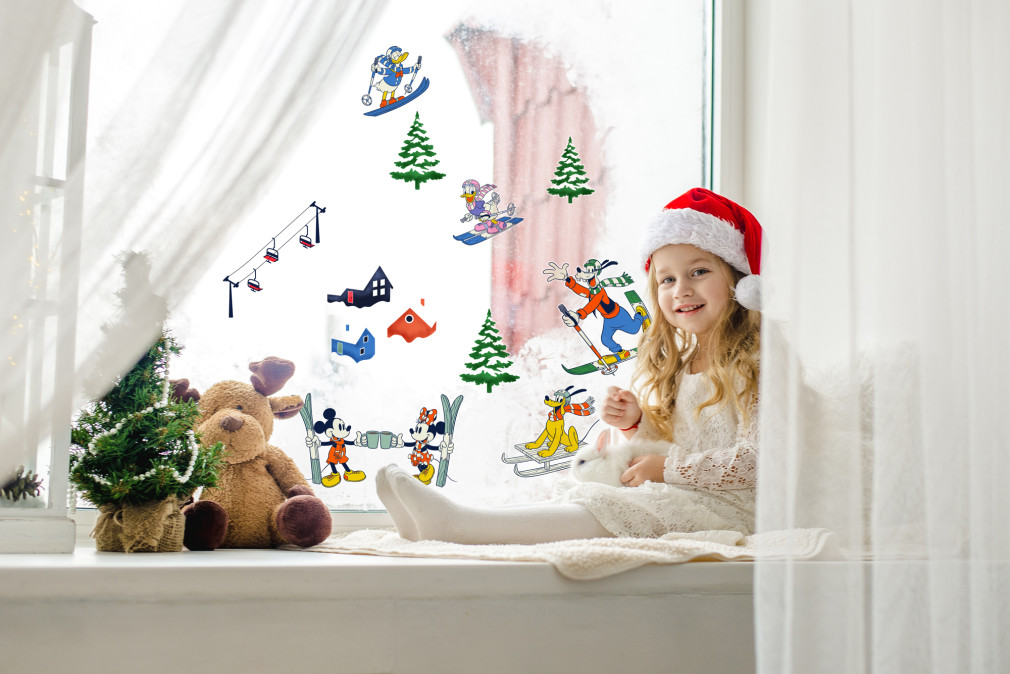 Window sticker " Disney Mickey Mouse Snowland" by Komar® | Disney ...