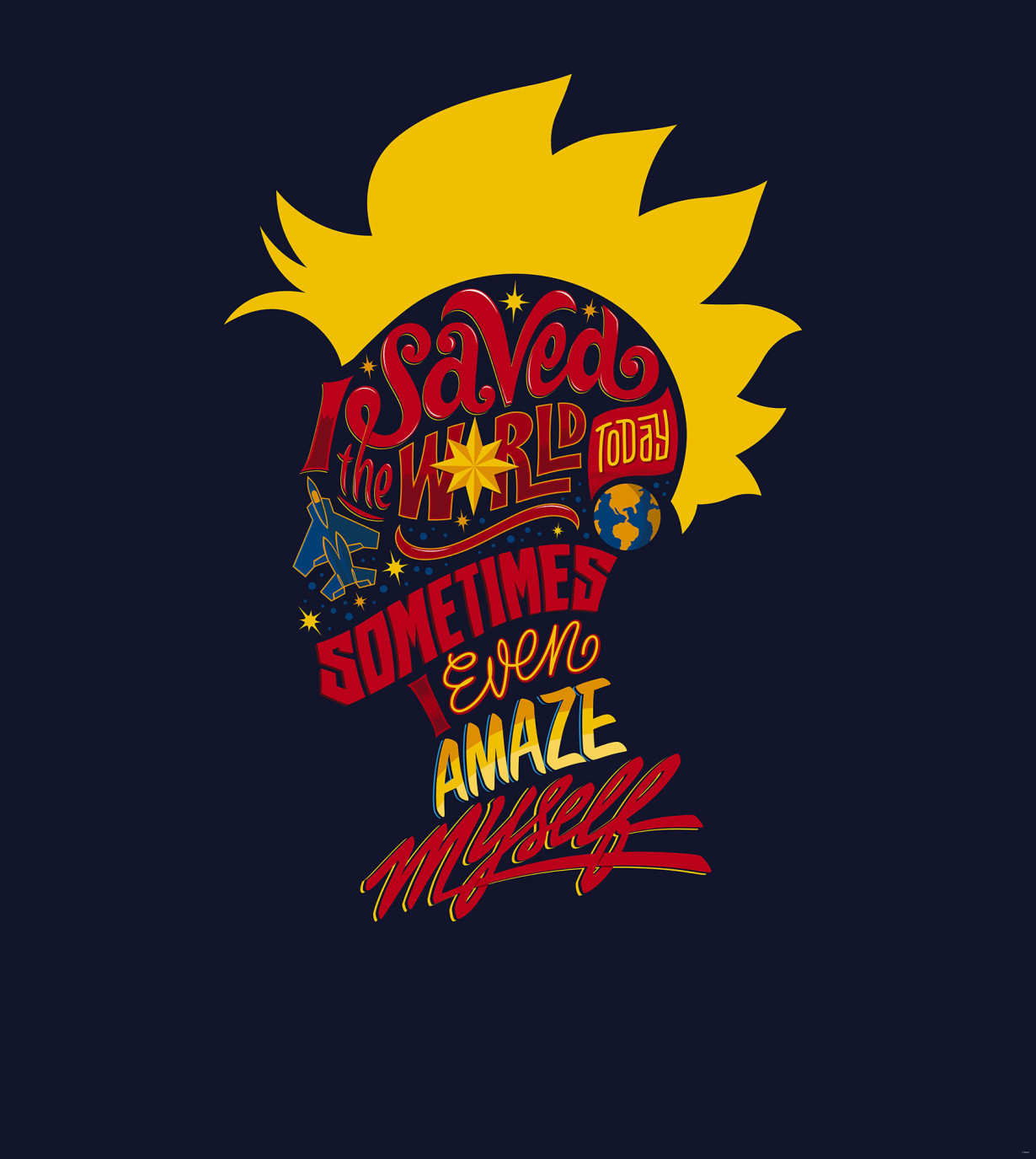 Captain Marvel saves the World - Captain Marvel Heroic | Komar®