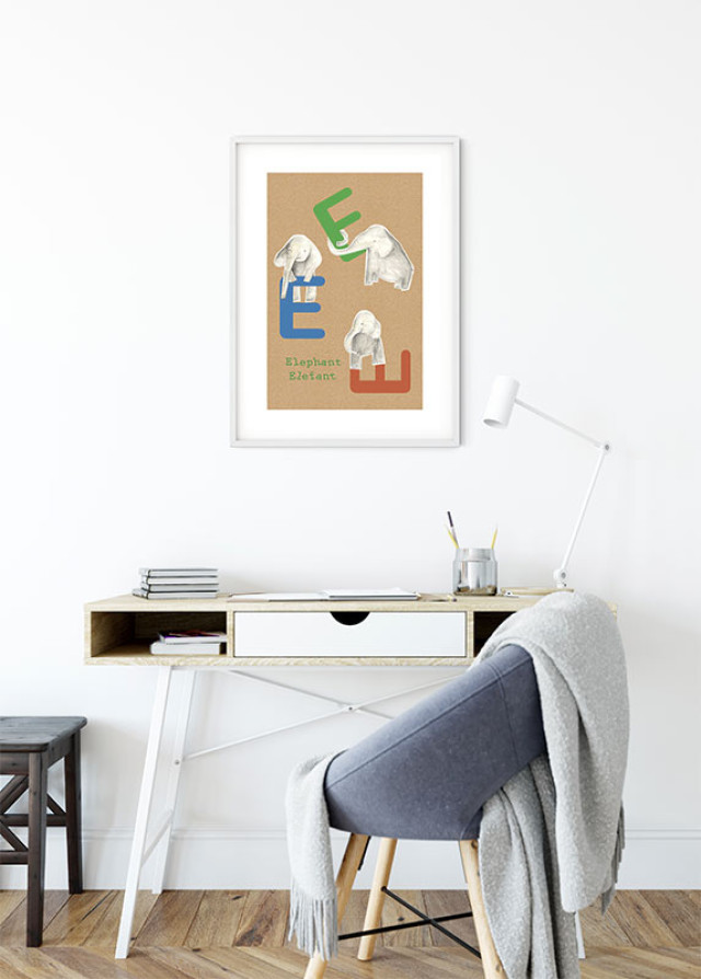Art print "ABC Animal E" with / without frame | starting at only 14.51