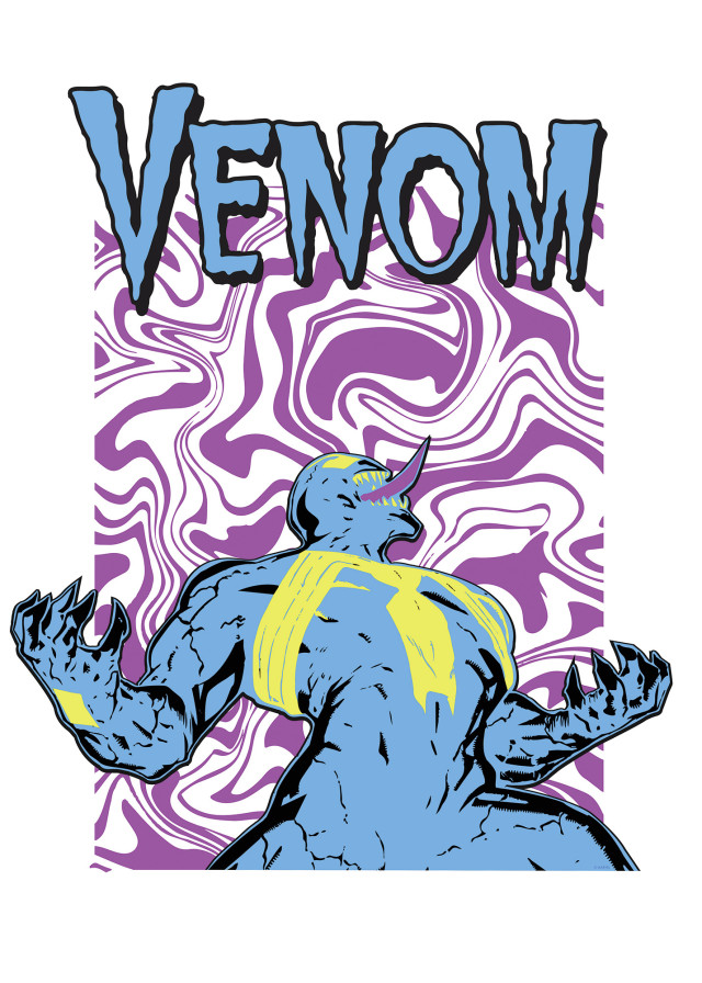 Marvel Art print "Marvel Venom Colourful Scream" with / without frame ...