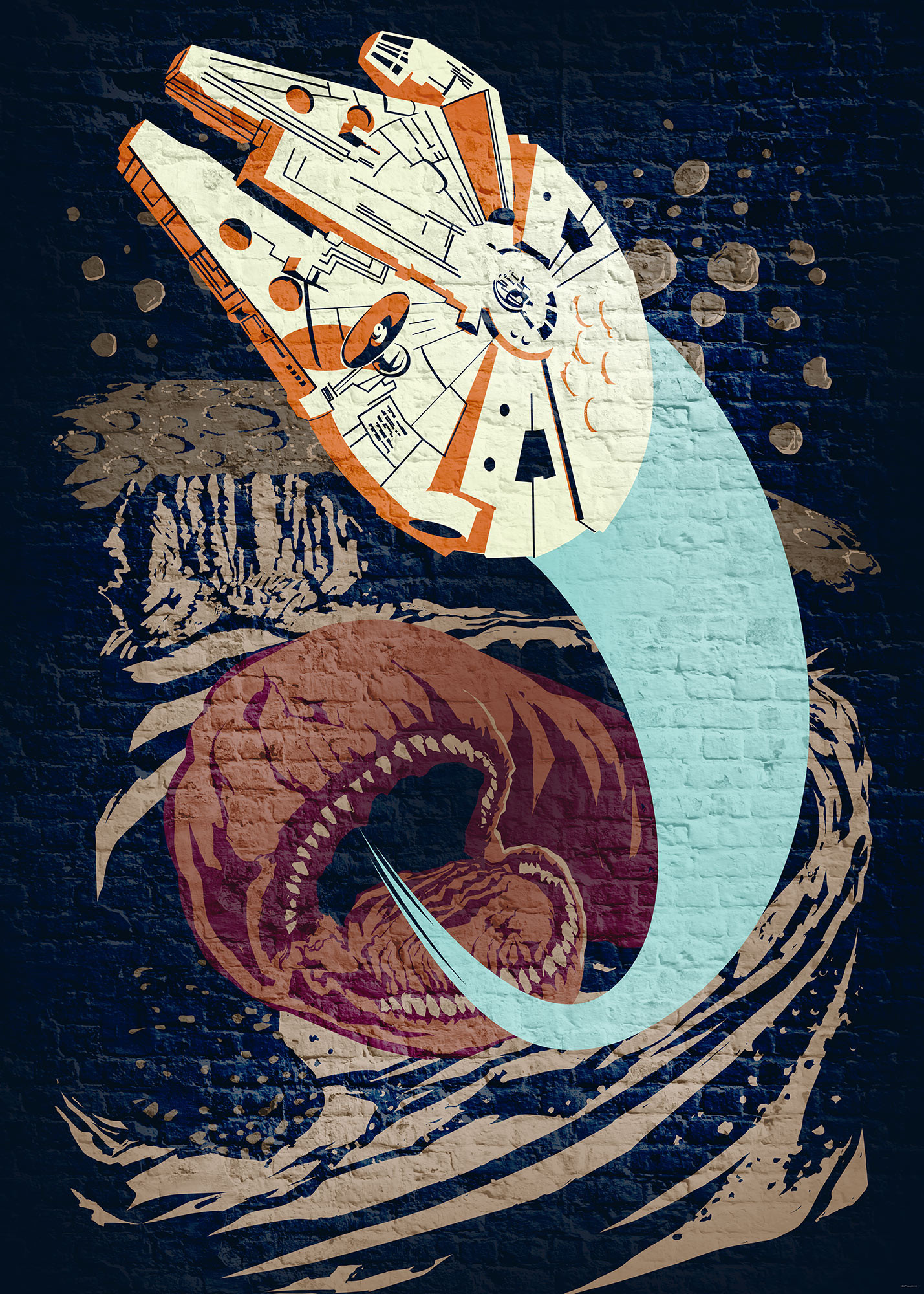 Star Wars Classic Concrete Asteroid Worm - Star Wars Falcon Escape | Komar®