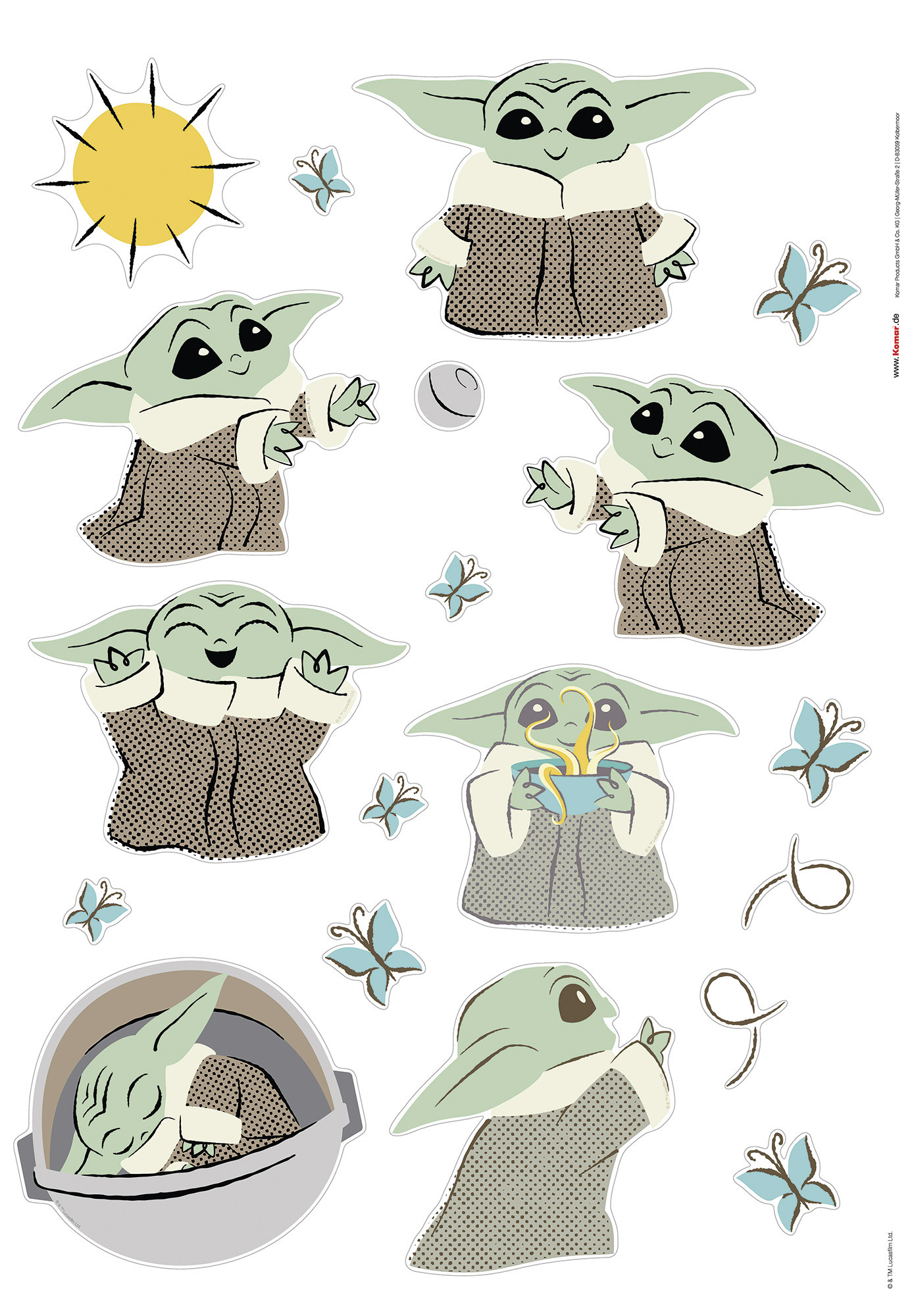 Star Wars The Mandalorian Grogu Sunshine - Grogu Wall Decor | Komar®