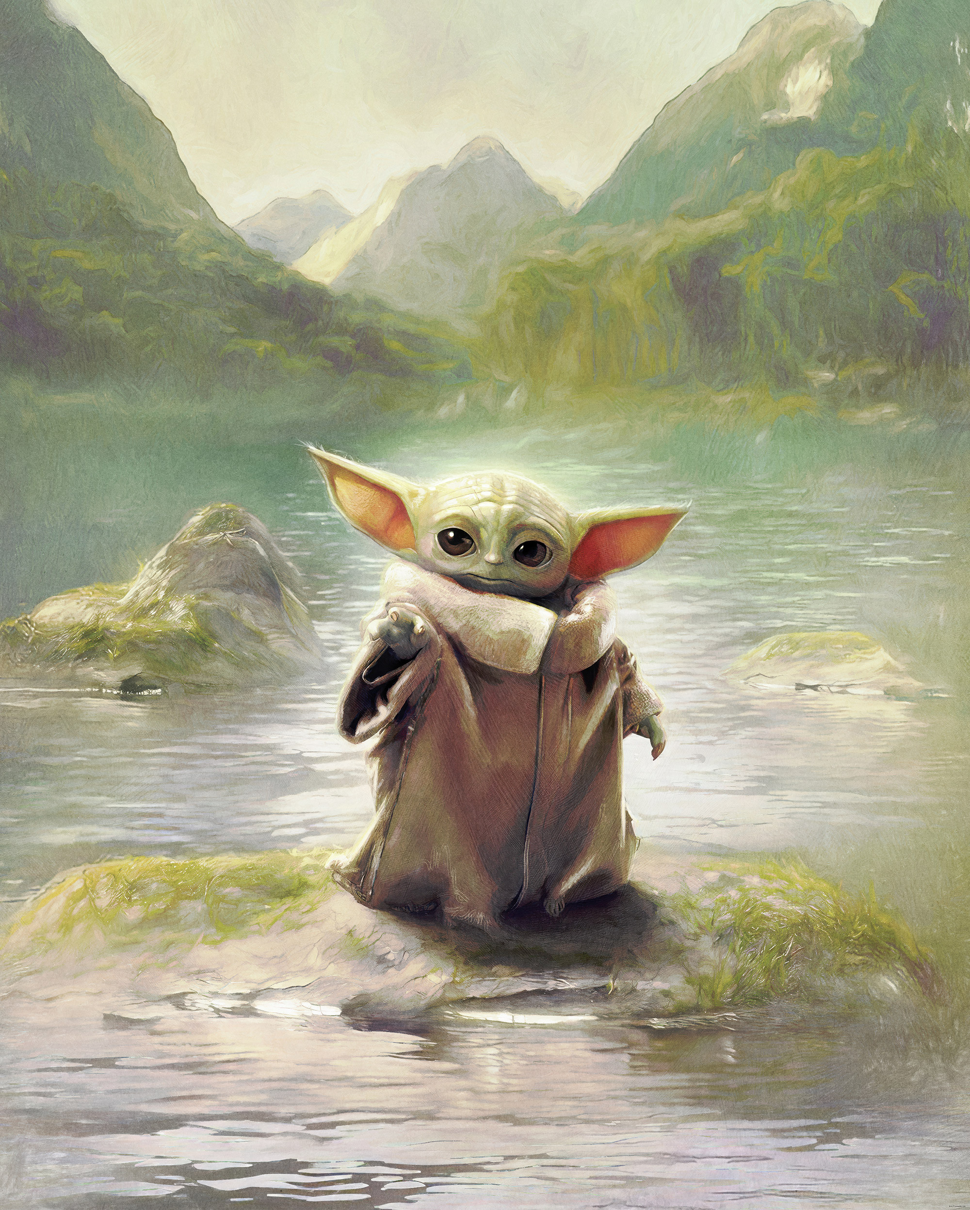 Star Wars The Mandalorian Grogu Landscape - Grogu Mountain Lake | Komar®
