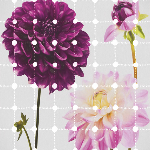 Photomurals | Digitally printed photomural "Flowers & Dots" by Komar®