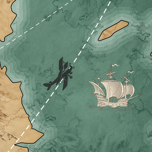 Photomurals | Digitally printed photomural "Old Travel Map" by Komar®